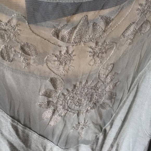 Free People | Tops | Flowy Long Sleeve With Mesh And Embroidered Detail ...